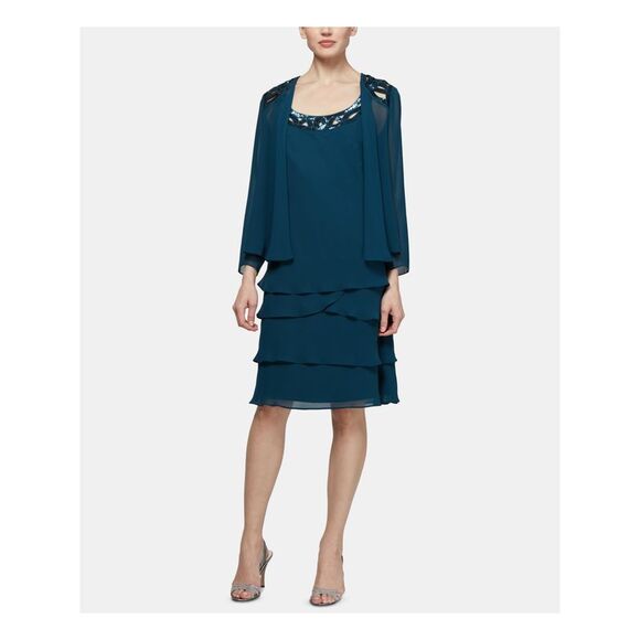 SLNY | Jackets & Coats | Slny Womens Navy Embellished Lace Long Sleeve ...